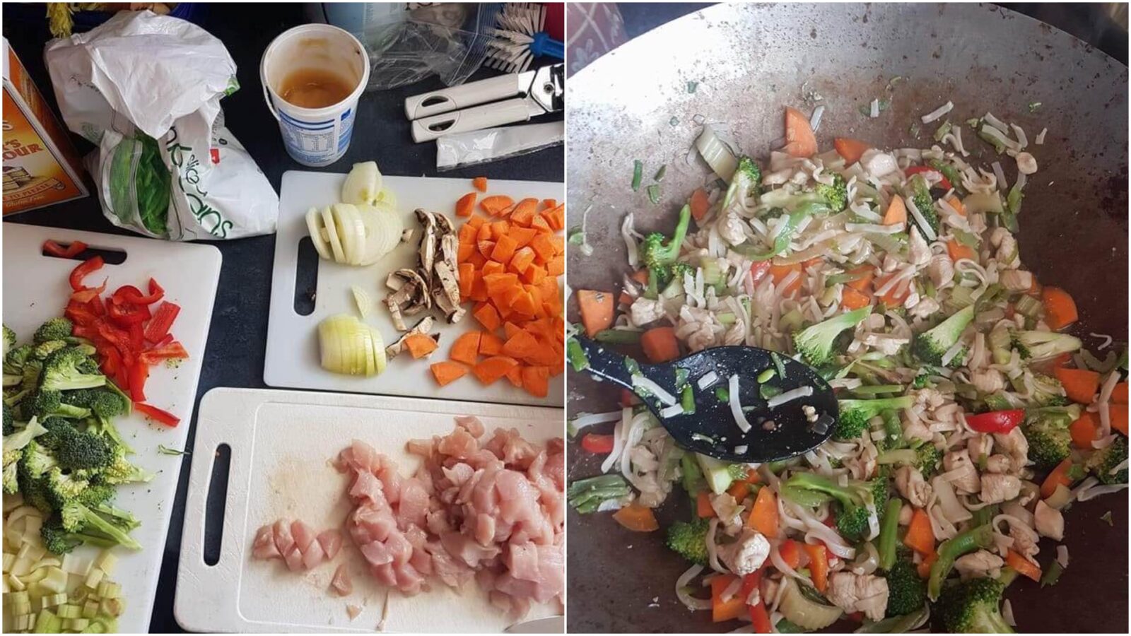 This husband prepped 16 meals for his family