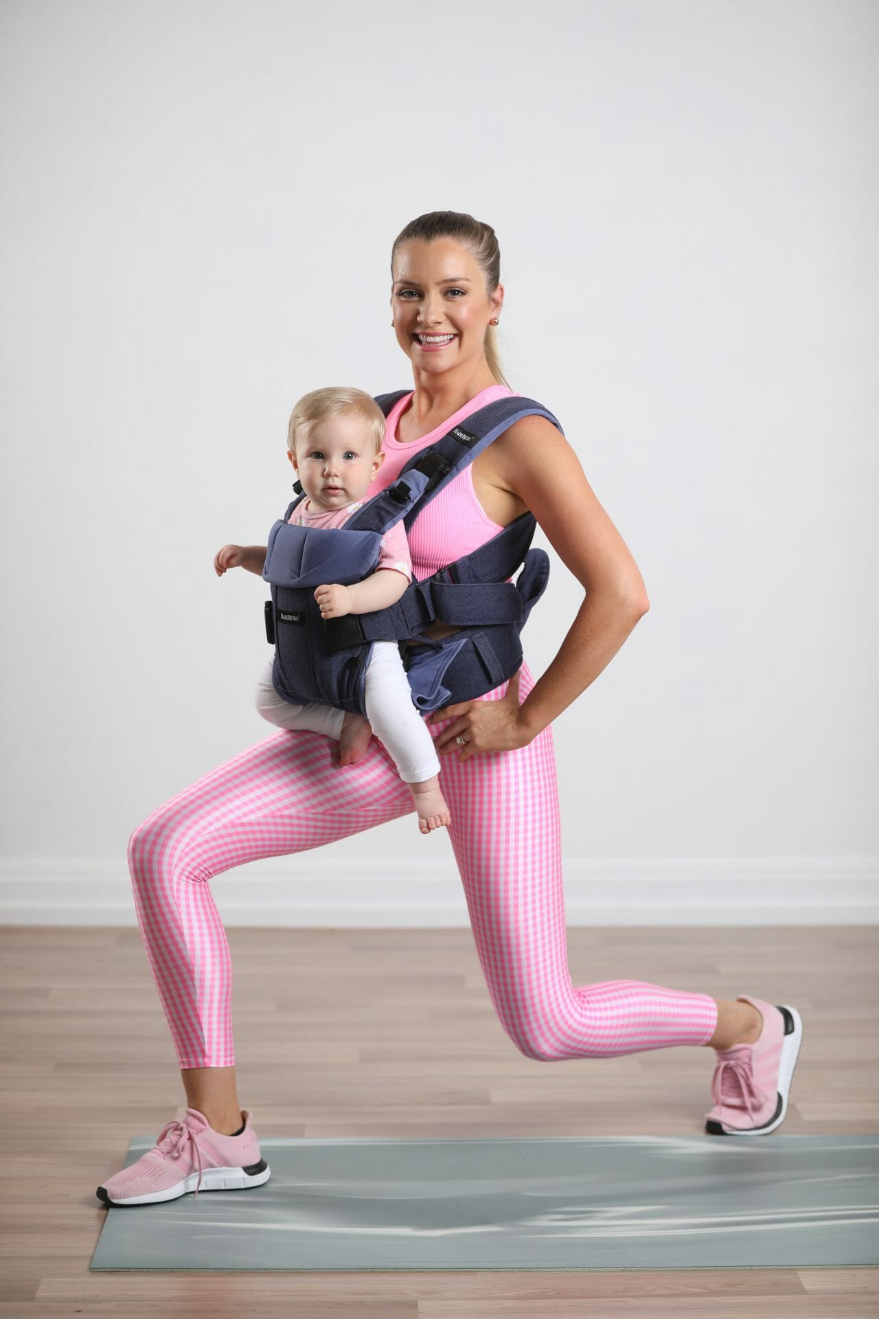 Baby wearing workouts to help new mums tighten and tone