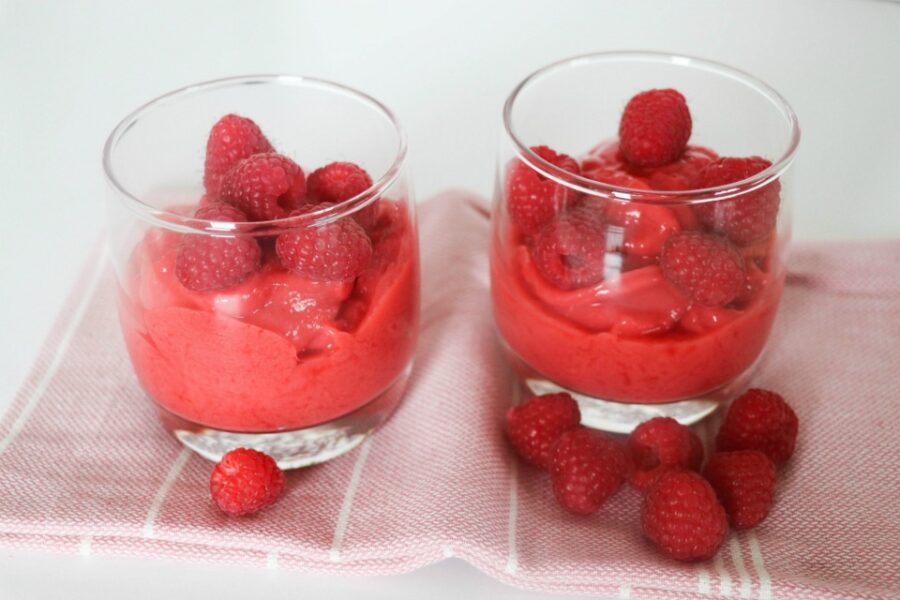 Three ingredient mango and raspberry sorbet just 64 calories