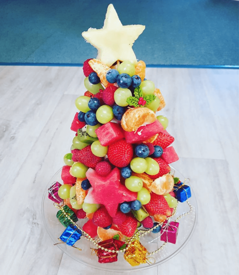 DIY healthy FRUIT CHRISTMAS TREE and WREATH